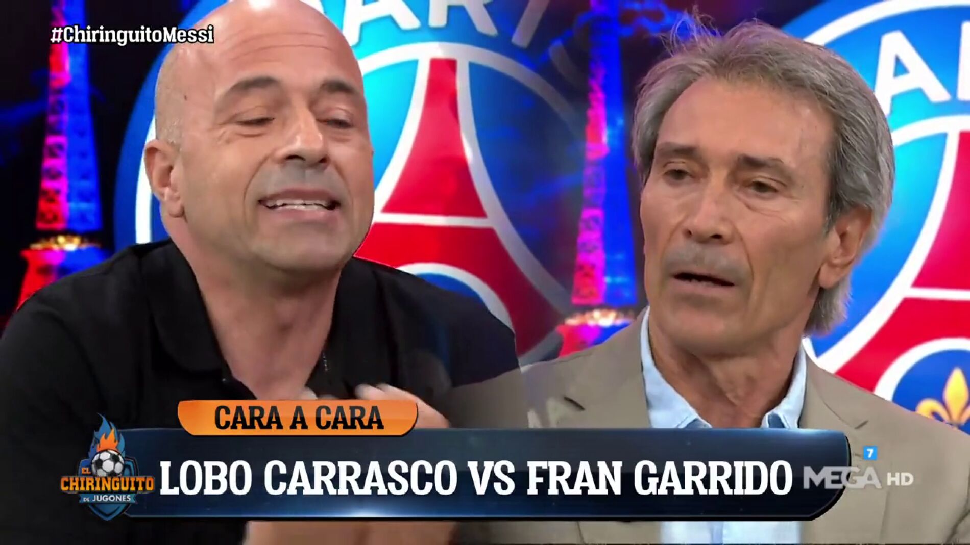 ¡Brutal cara a cara entre Lobo Carrasco y Fran Garrido por Leo Messi!